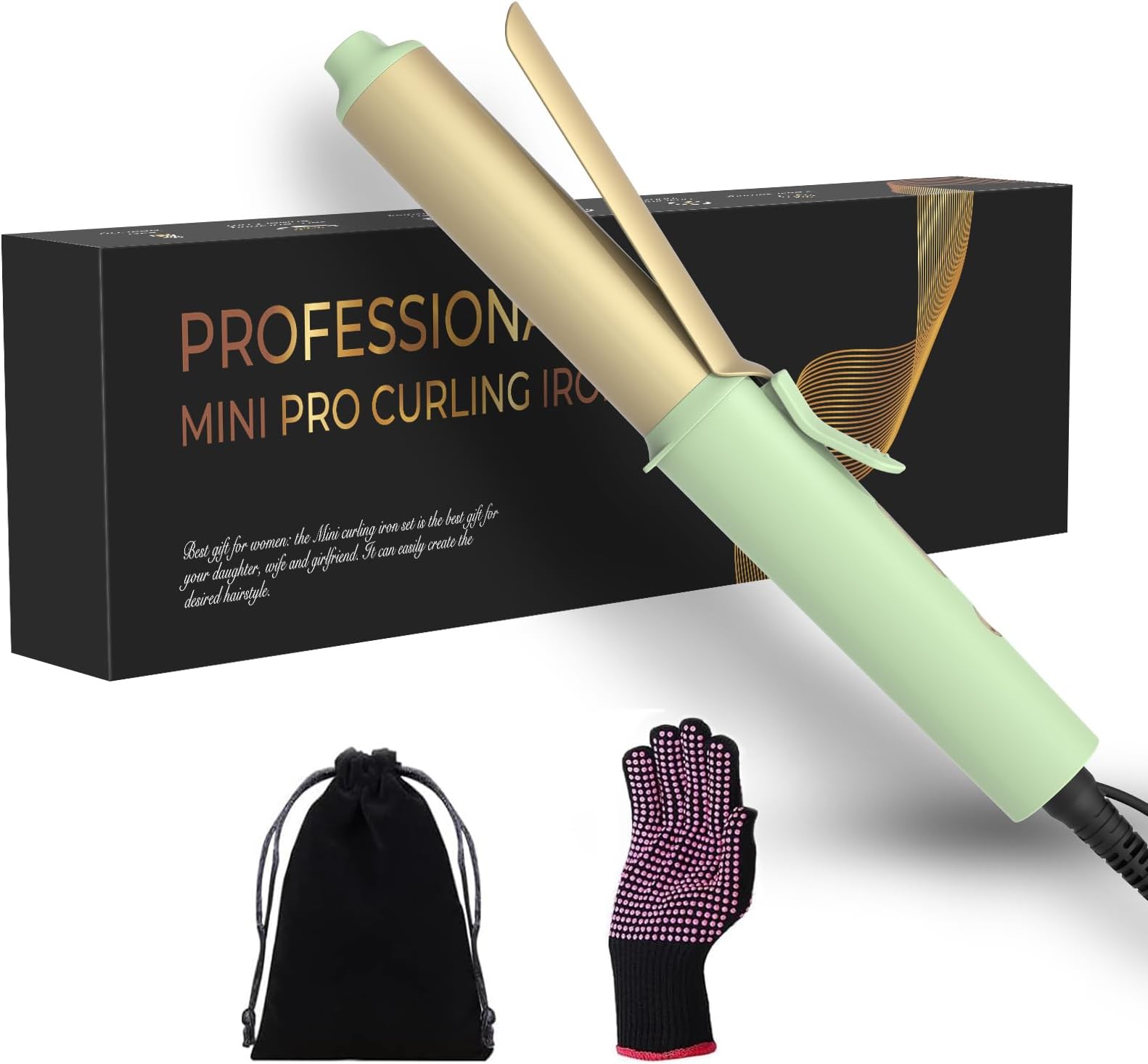 Amazon.com: Ceramic Mini Curling Iron for Short Hair, Compact ...