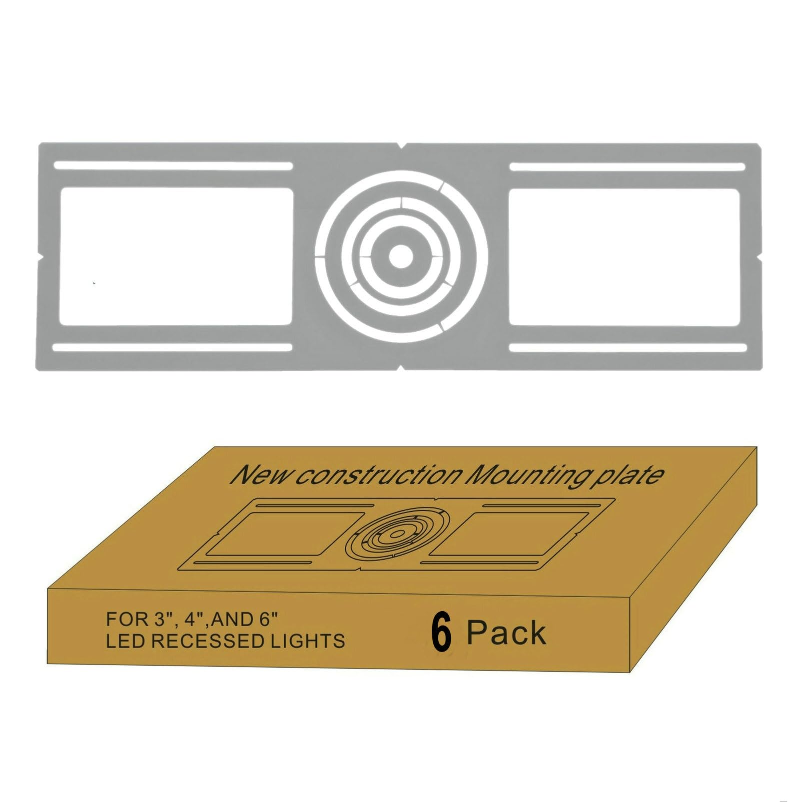 New Construction Mounting Plate 3-4- 6 Inch LED Pot Lights Kits Rough ...