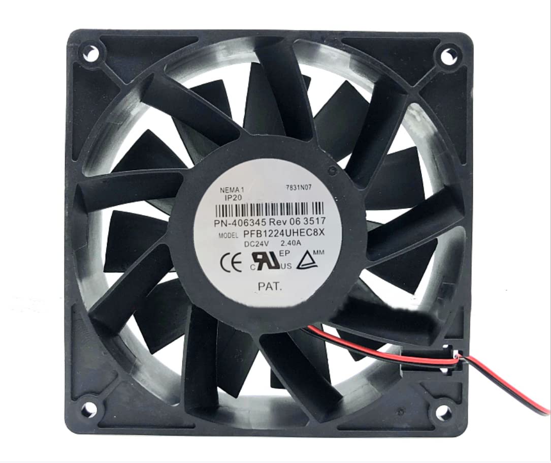 Amazon.com: PFB1224UHEC8X DC24V 2.40A 120X120X38mm 2-Wire Cooling Fan ...