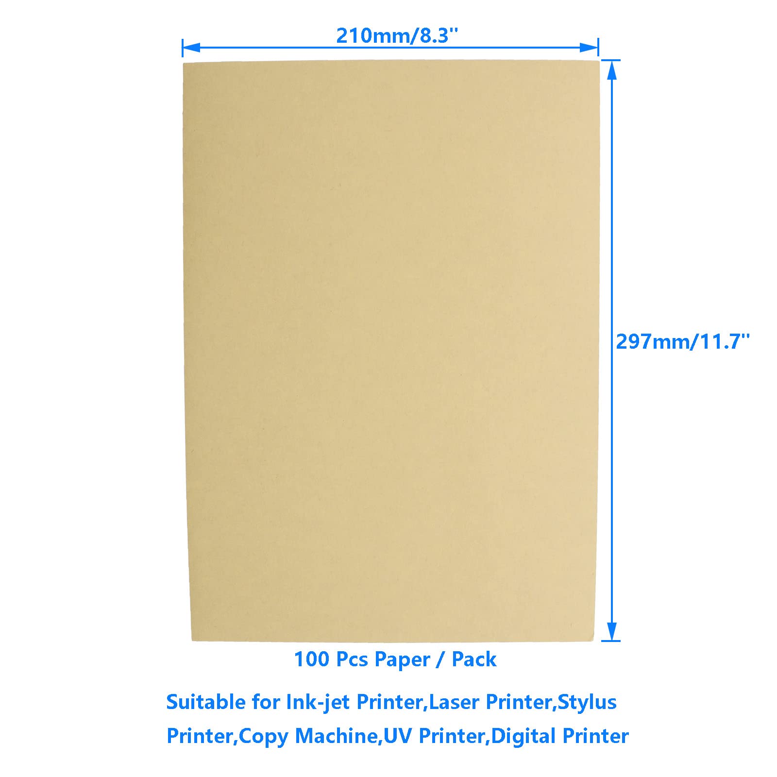 Self-adhesive Shipping Labels SAFYY 100 Sheets Kraft Brown Sticker ...