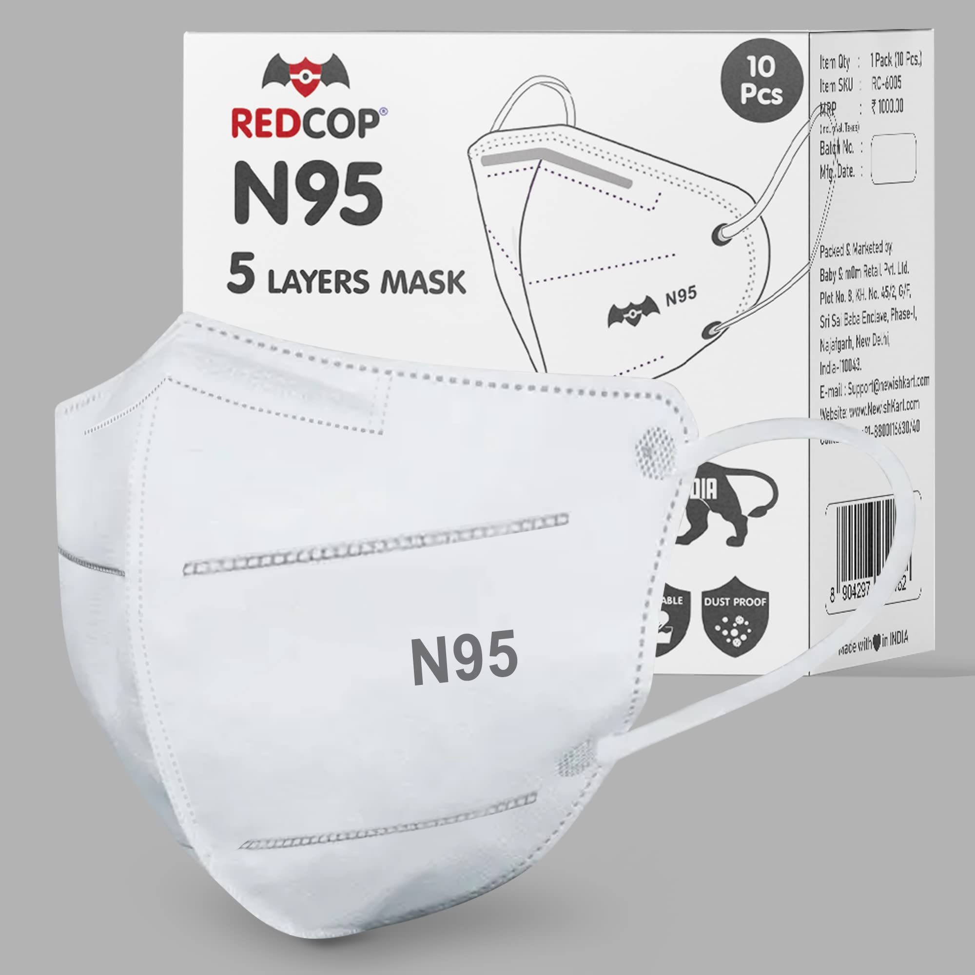 REDCOP Primum Cotton N95 Face Mask 5 Layer Anti Pollution Face Mask For ...