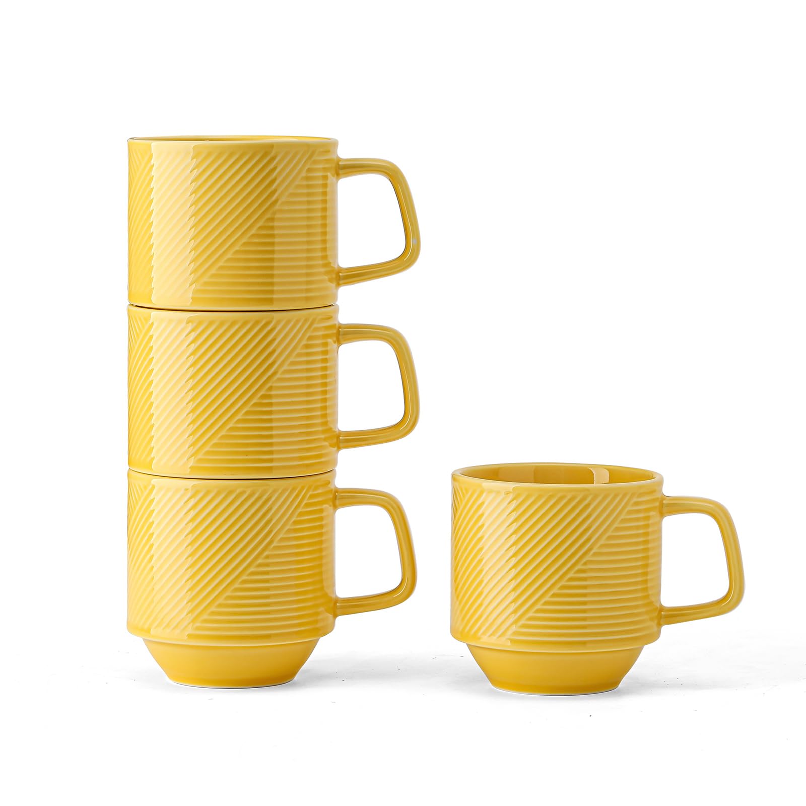 Amazon.com: Adewnest Stackable Coffee Mug Set: 13 oz Stacking Coffee ...