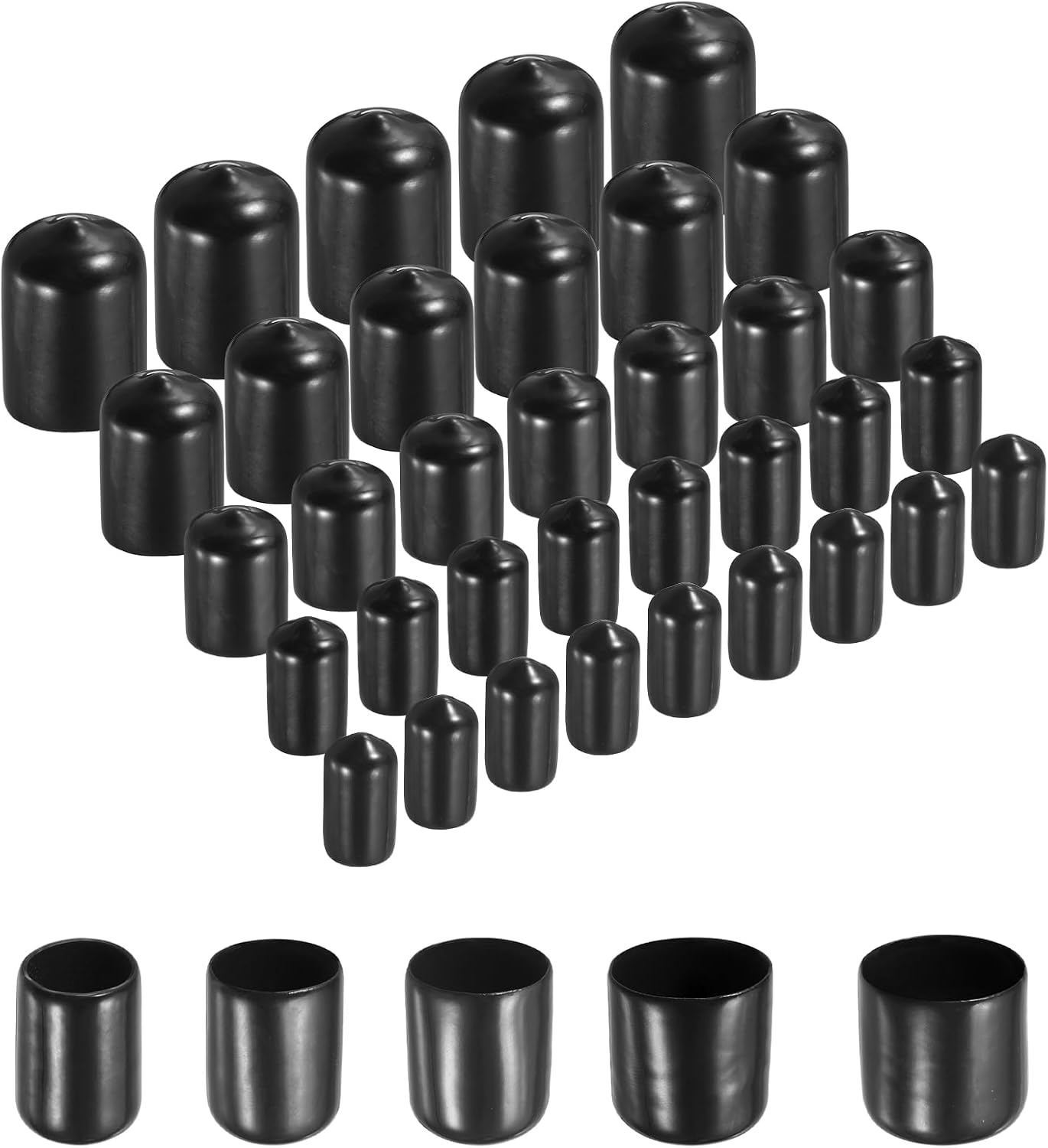 Amazon.com: uxcell 50pcs Round Rubber End Caps Protective Caps 12mm ...