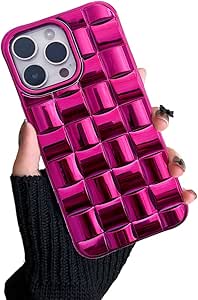 Amazon.com: LEMONCOVER for iPhone Cute 3D Weave Grid Lattice Shiny ...