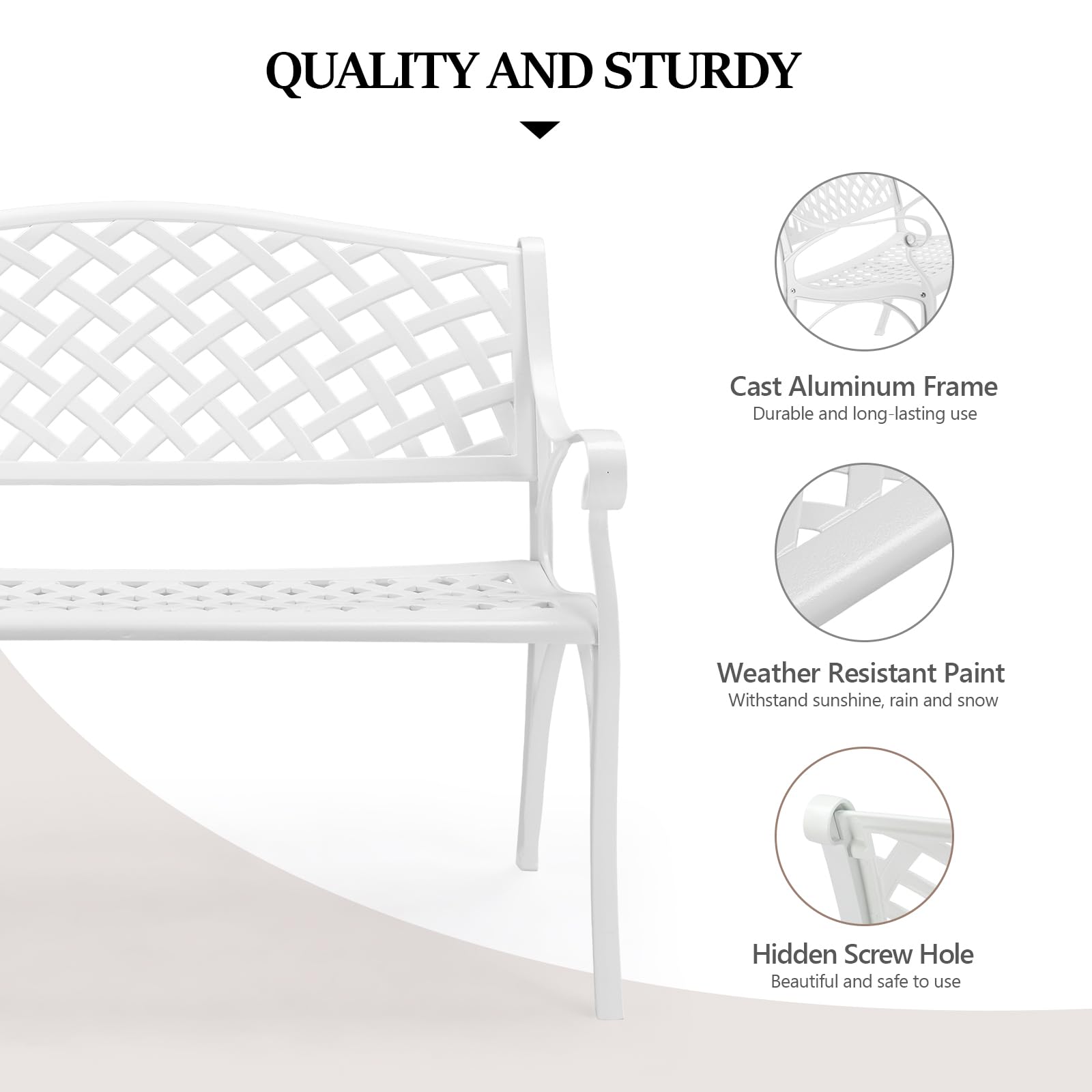 Snapklik.com : VINGLI 40.5" Outdoor Bench Patio Garden Bench, Anti ...