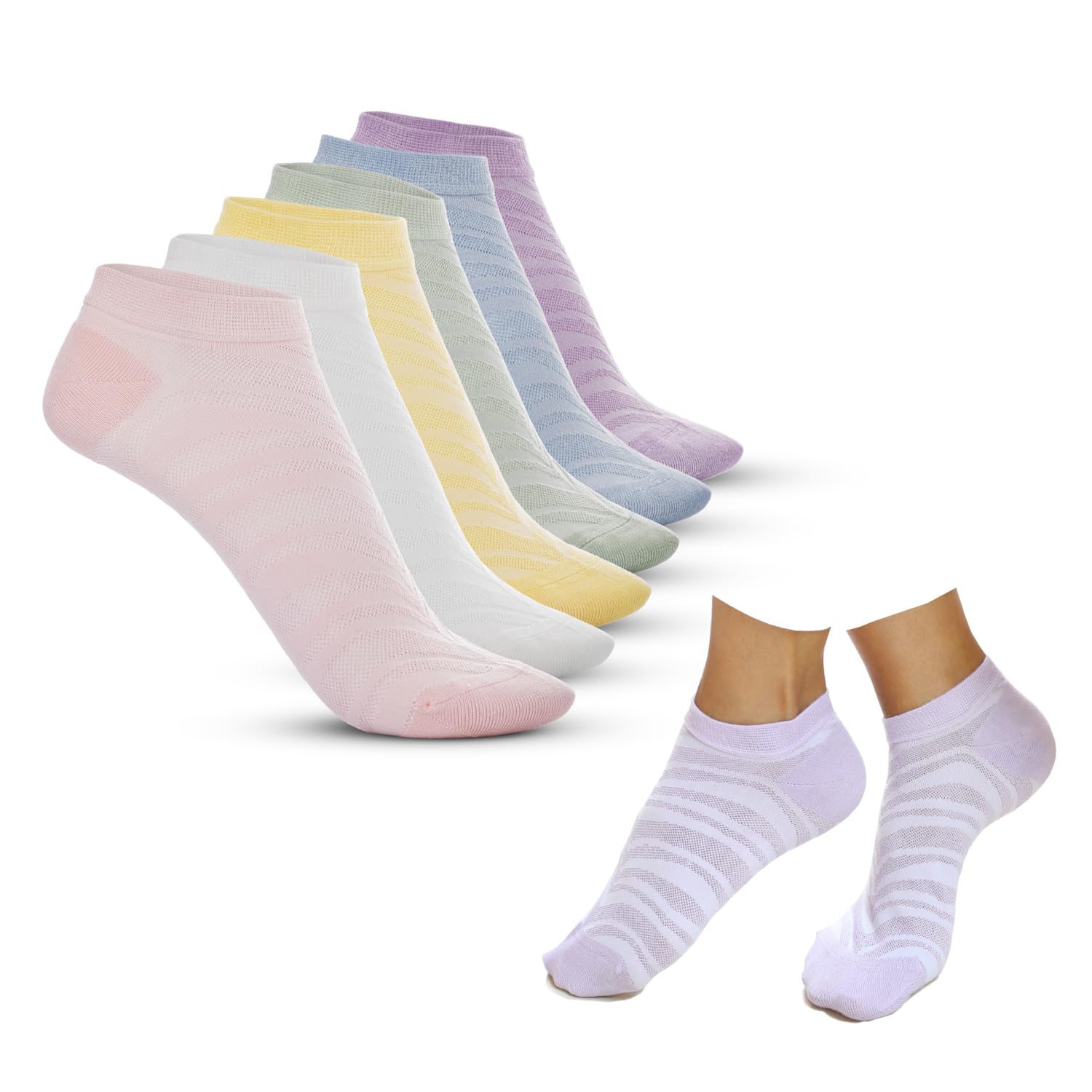 Amazon.com: BONISTO Aesthetic Pattern Ankle Socks for Women - Soft & Thin Bamboo Rayon Socks for ...