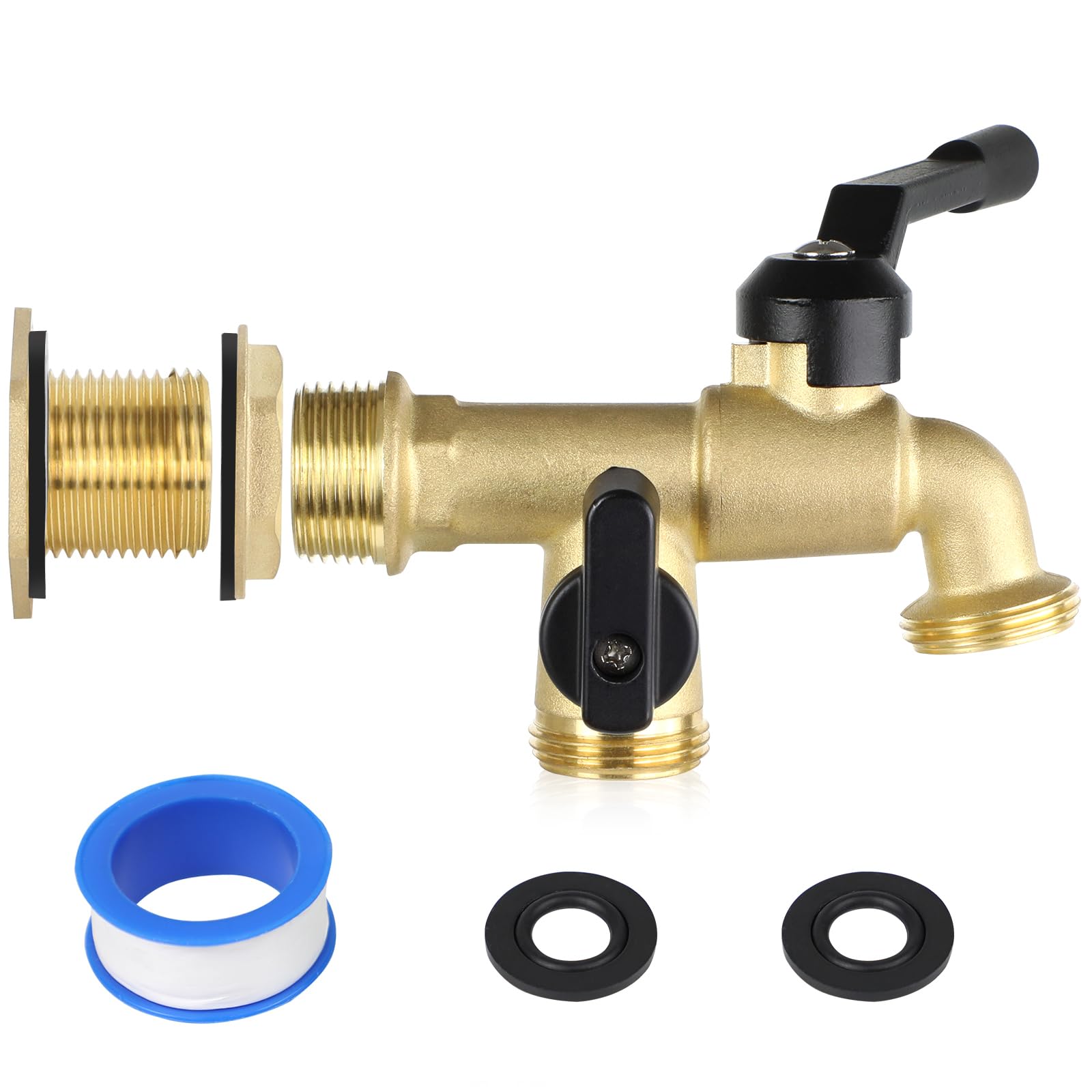 Amazon.com: Brass Rain Water Barrel Spigots: Double Faucets Rain Barrel ...