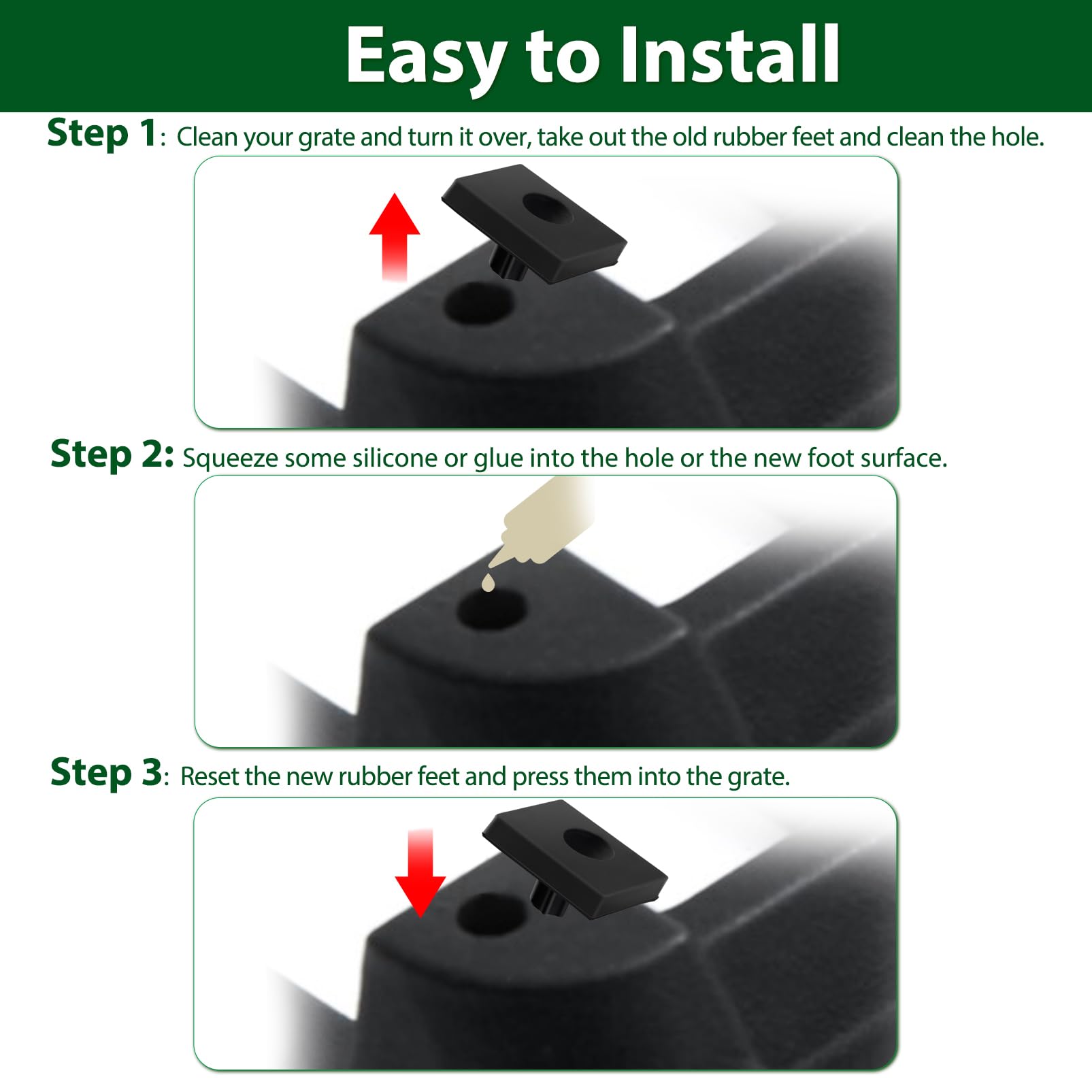 Snapklik.com : 826885 Stove Grate Rubber Feet Replacement Parts For ...