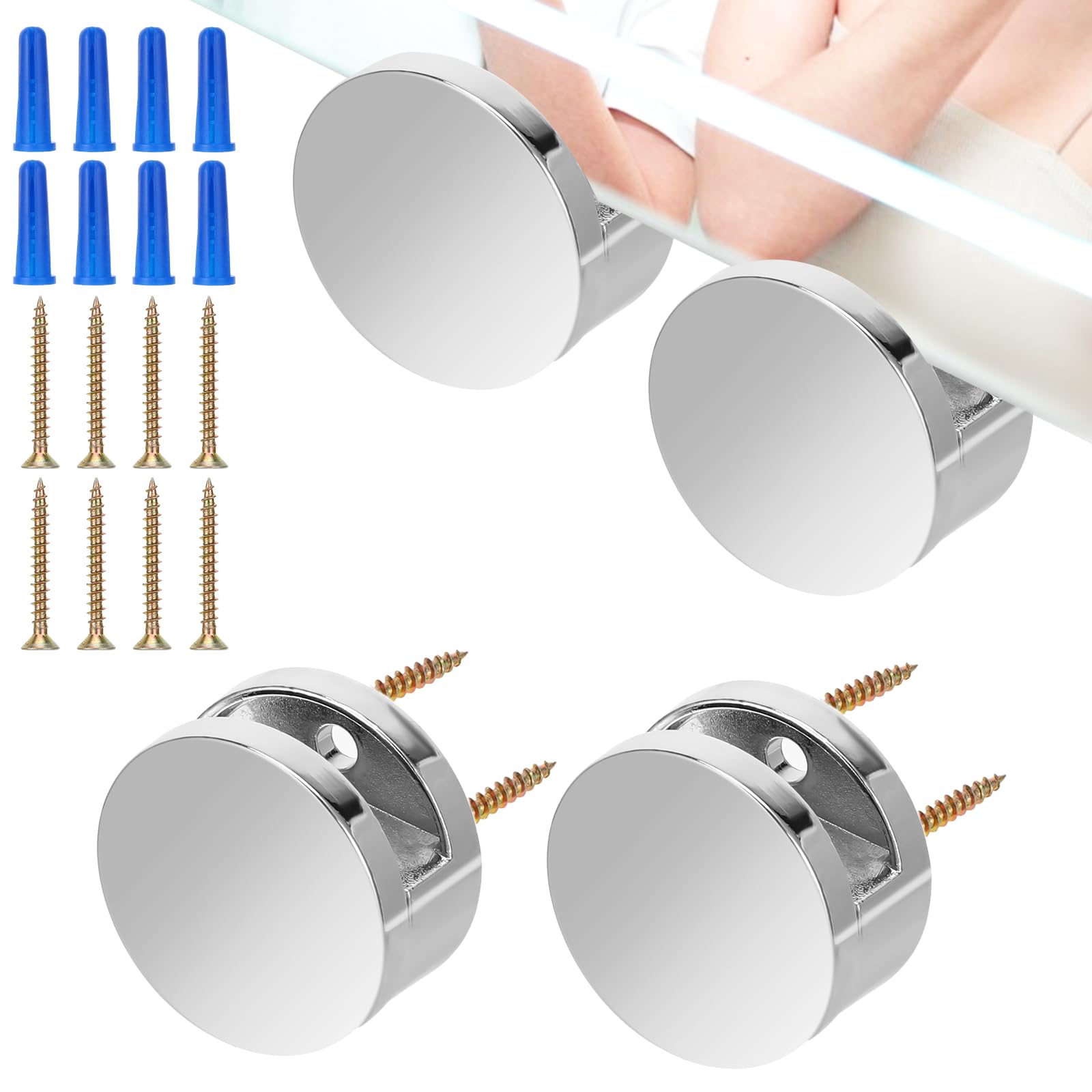 Amazon.com: Mirror Clips for Wall Mounting, 4 Sets 3-5mm Frameless ...