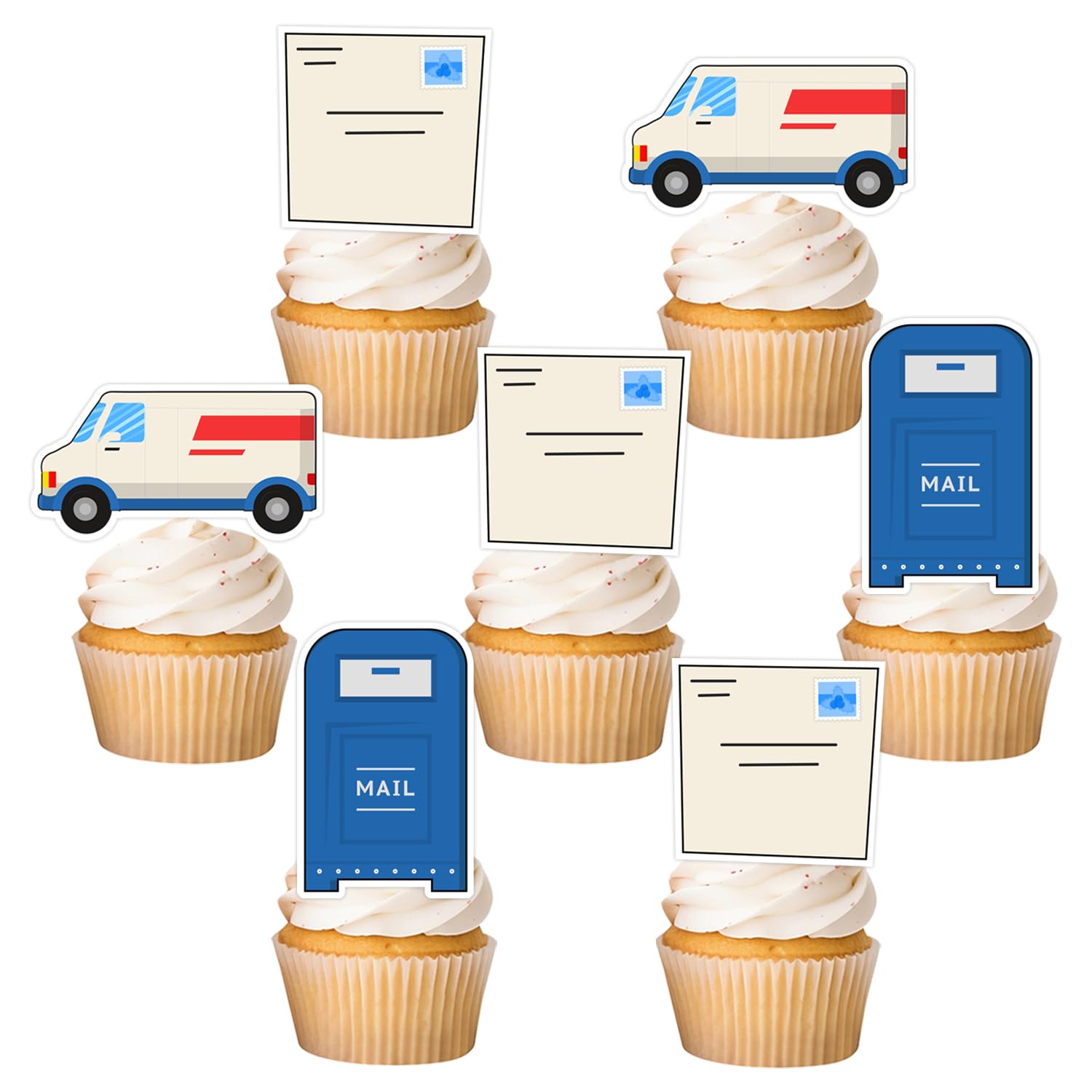 Amazon.com: 36PCS Mailman Party Decorations Mailman Retirement Cupcake ...