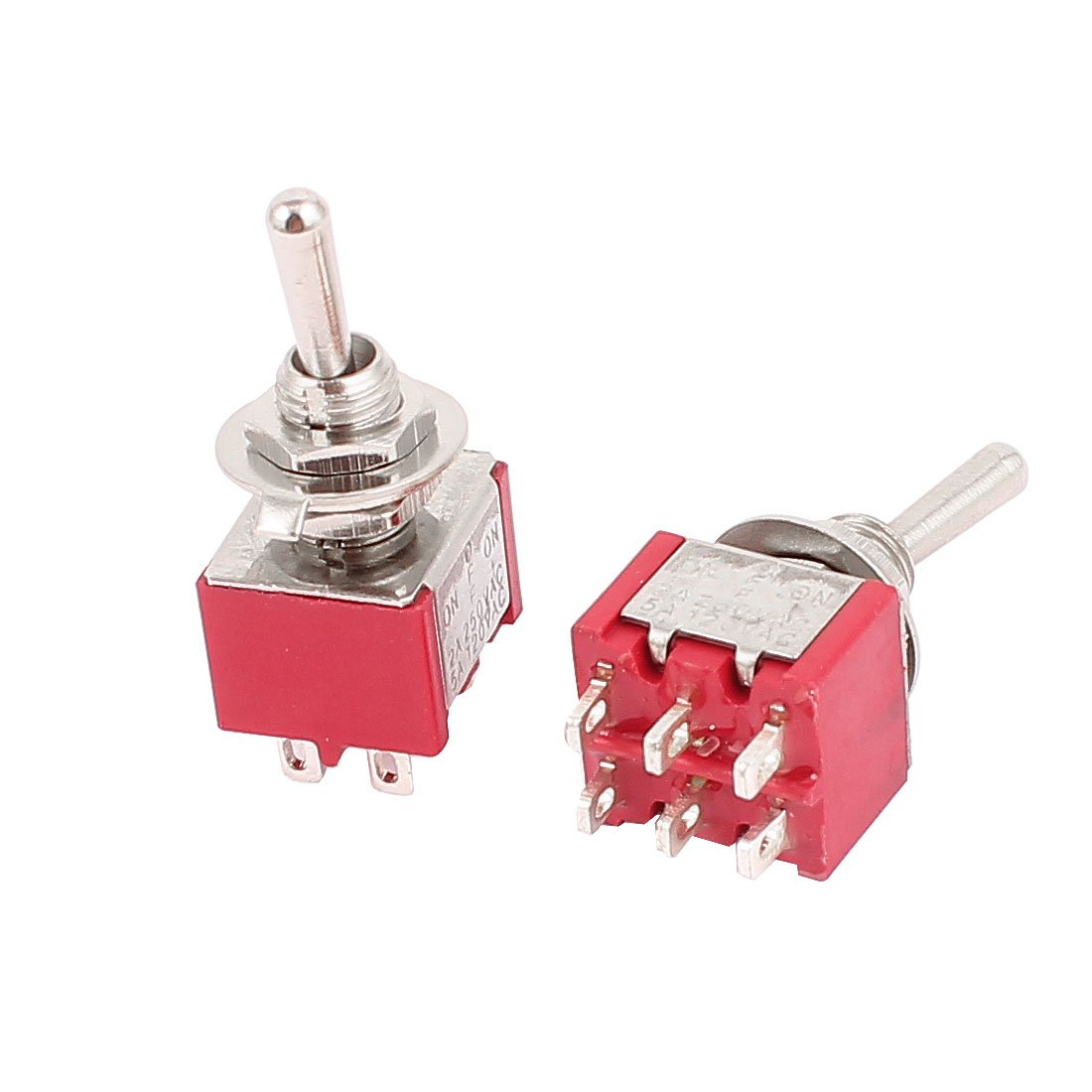 Aexit 2 Pcs Switches AC 250V/2A 120V/5A 6-Pin DPDT 3-Position ON/Off/ON ...