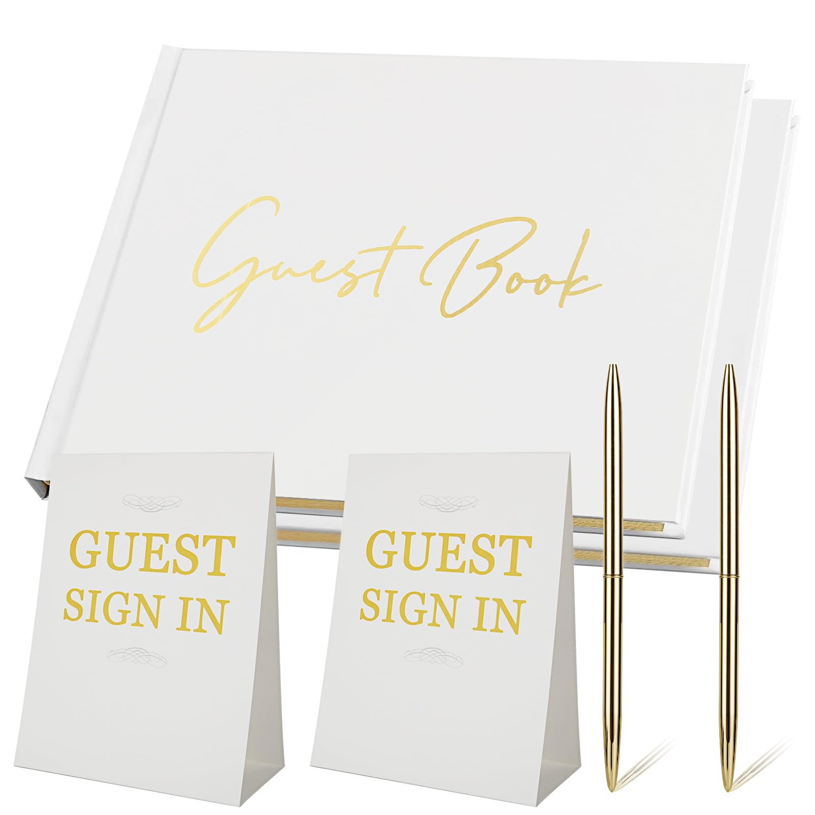 Amazon.com: ABuff 2 PCS Wedding Guest Book Set, Elegant Guest Book ...