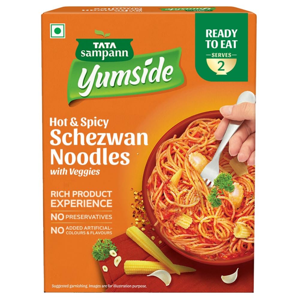 Tata Sampann Yumside Instant Schezwan Veg Noodles, 285g, Ready to Eat ...