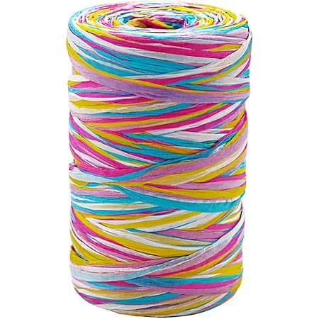 Amazon.com: Colored 262 Feet Raffia Paper Ribbon,6 Colored Packing ...
