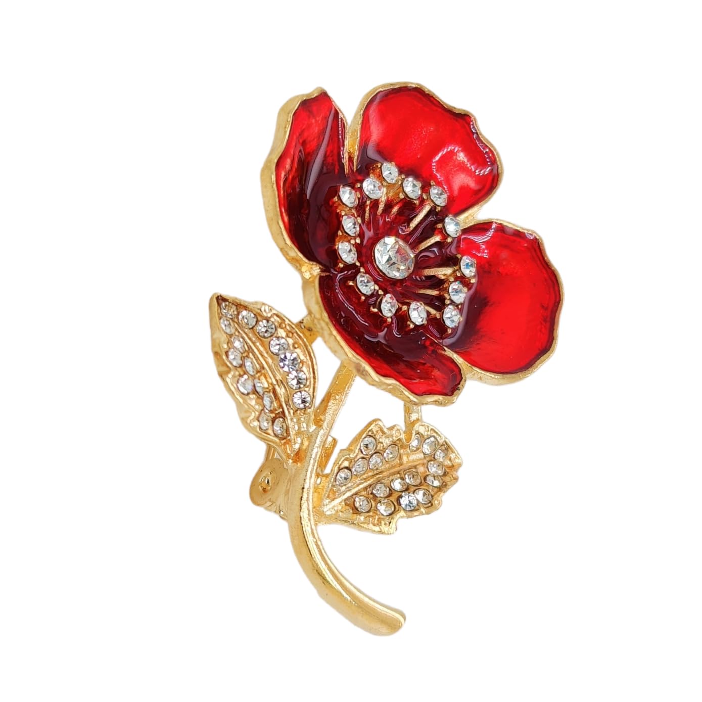 JEWELLBOX Red Poppy Flower Brooch for Women - Remembrance Day Awareness ...