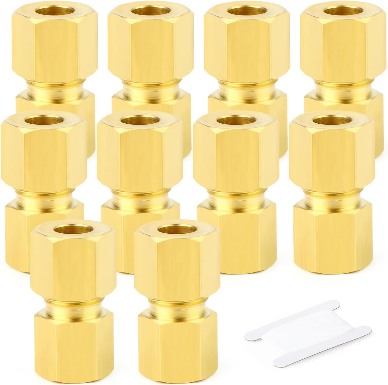 Amazon.com: GASHER 10PCS Brass Compression Union Tube Pipe Fitting ...