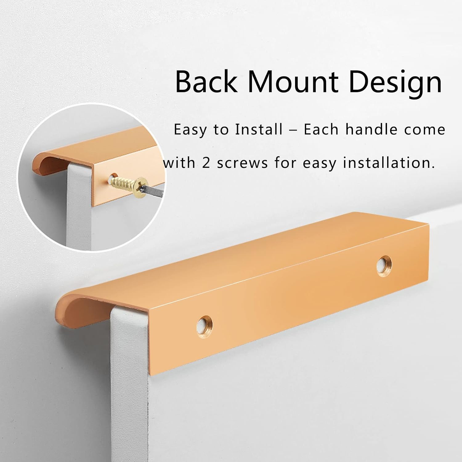 Cjueiom 6 Pack Concealed Kitchen Cupboard Handles 128mm Hole Center ...