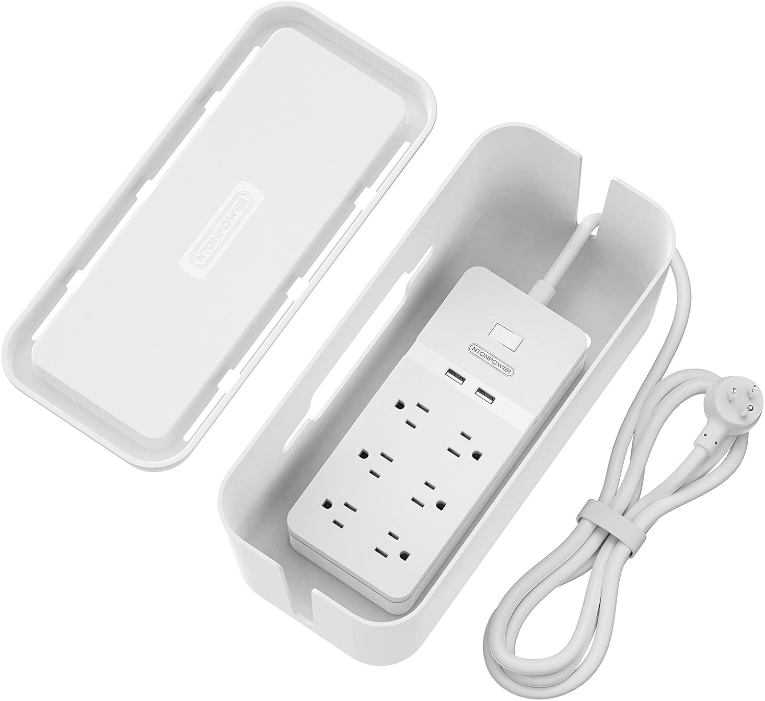 Amazon.com: Surge Protector Power Strip with Cable Management Box, 6 ...