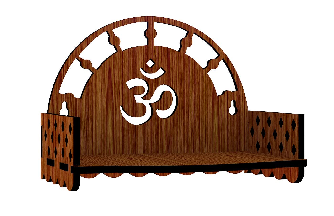 EWA Wooden Mandir for Home Puja Ghar Small Temple Stand Wall Hanging ...