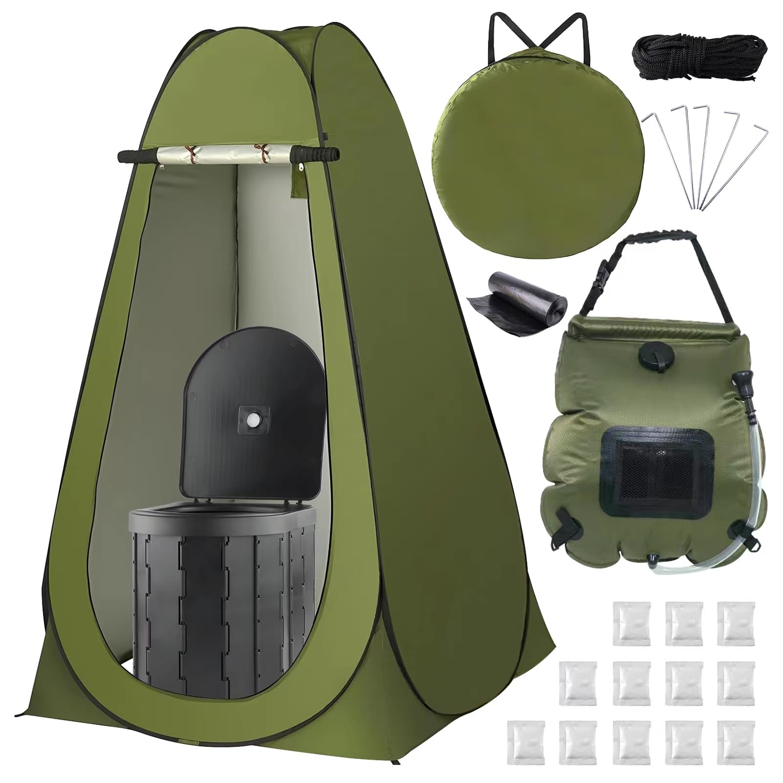 Amazon.com: Pkjwere Outdoor Portable Camp Toilet and Pop Up Privacy ...