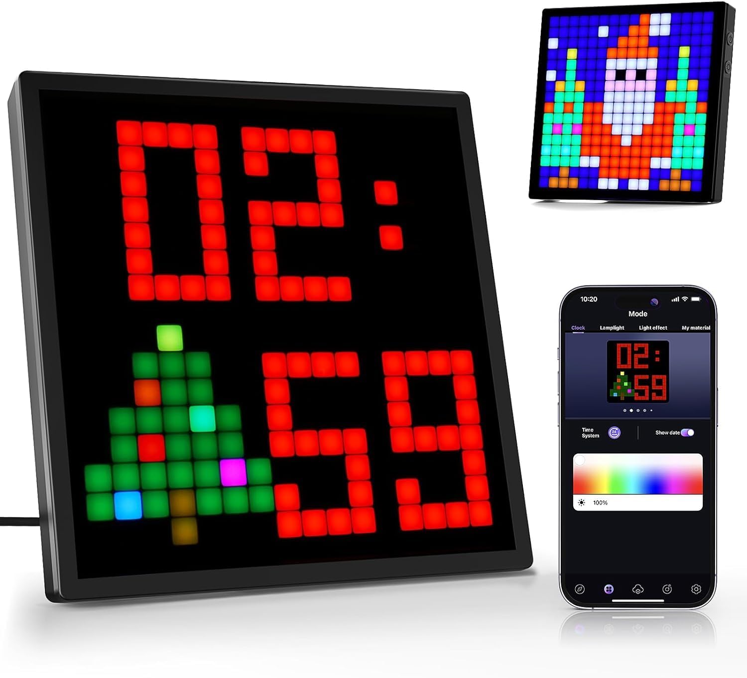 Amazon.com: ULANZI TC001 Smart Pixel Clock - Social Media Counter ...