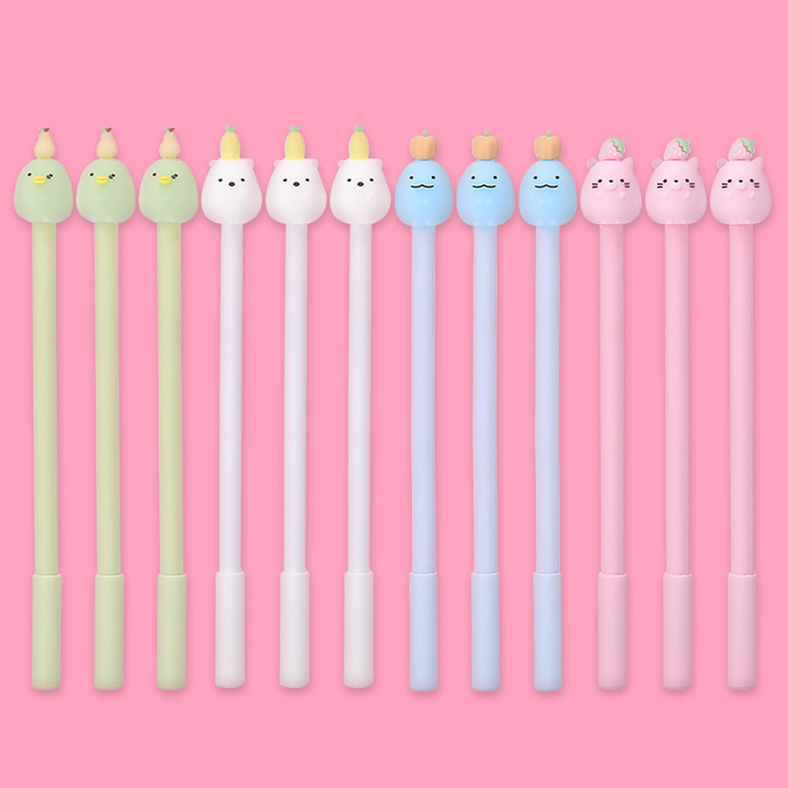 Amazon.com: JLONEX Cute Animal Pens 0.5mm Black Gel Ink Pens 12 Pcs ...