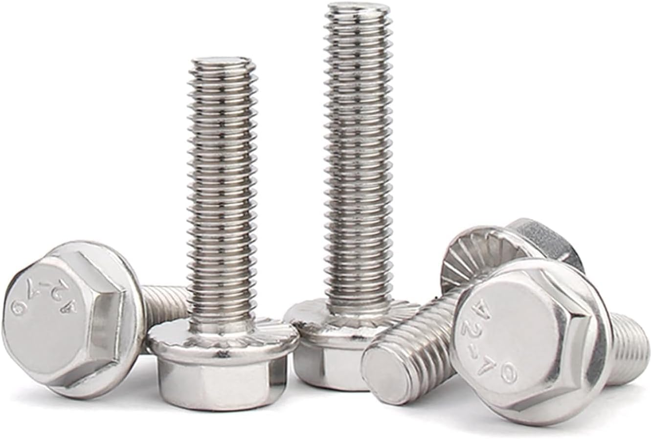 Amazon.com: ZoiKoM M4-M12 Hexagon Head Screw with Serrated Flange Cap ...