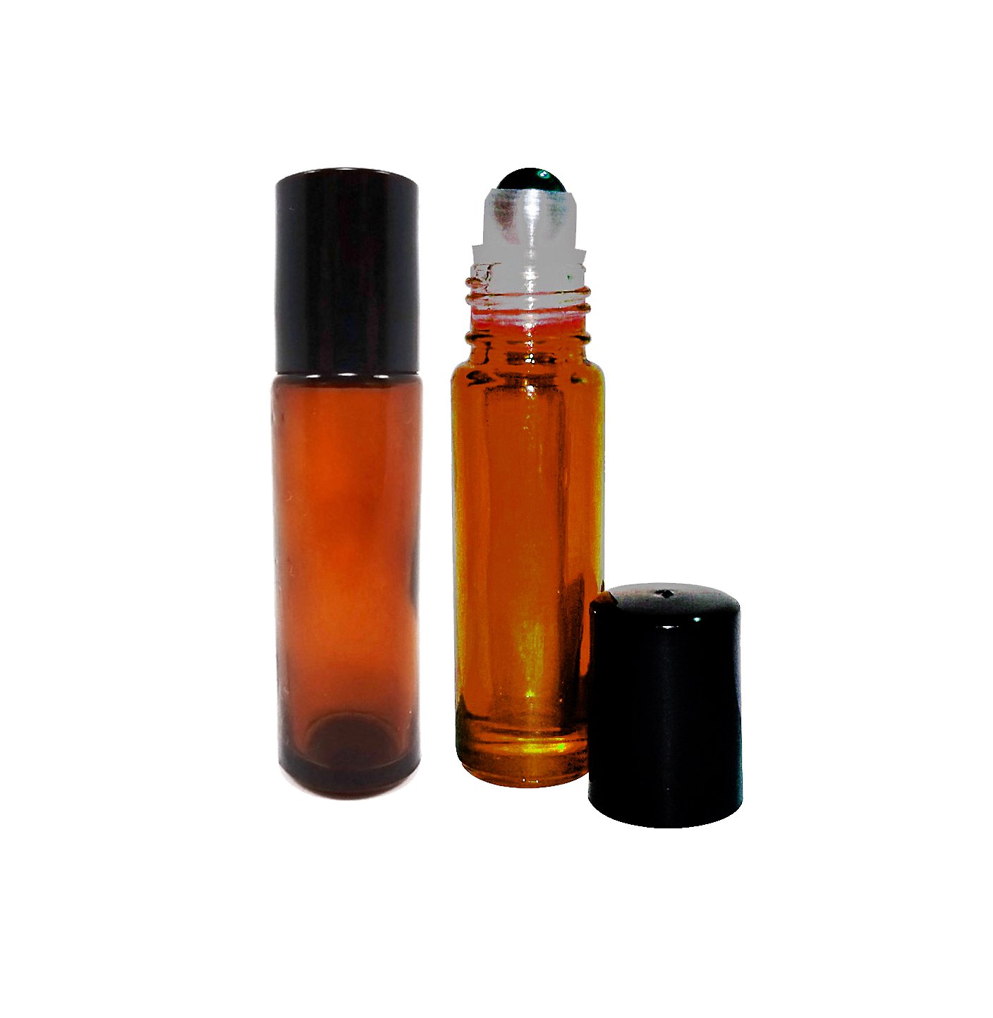 Amazon.com: Perfume Studio Amber Glass Roller Bottles with Metal Ball ...