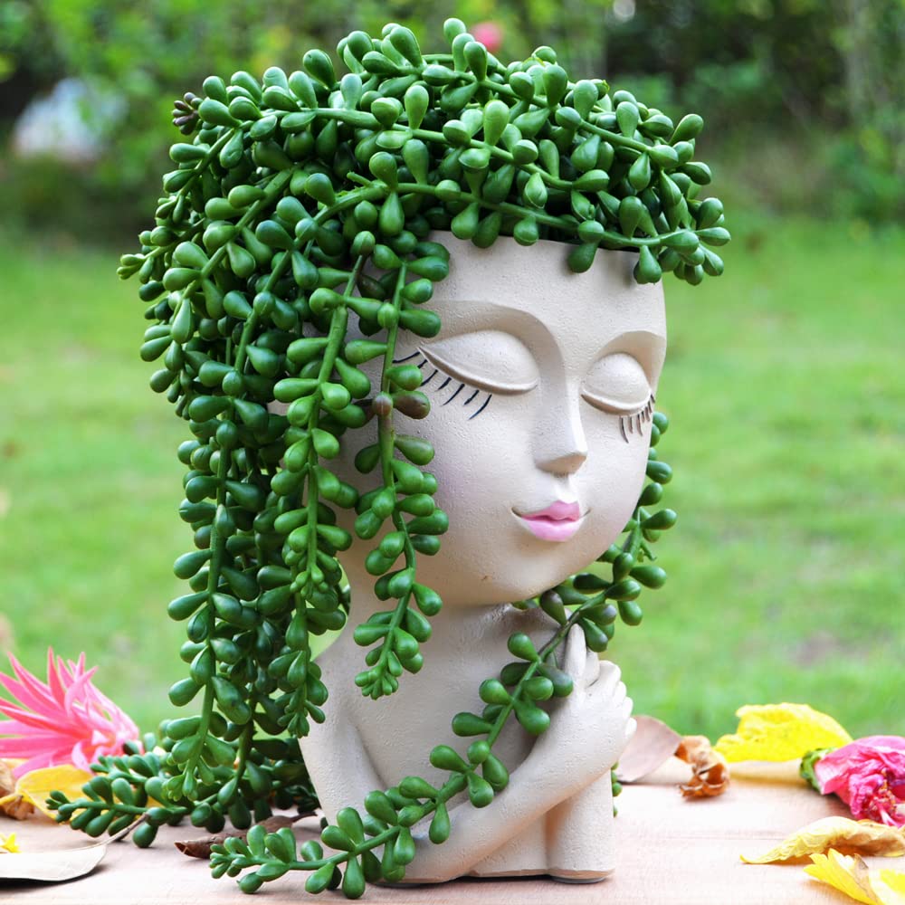 Lady Face Planter, Head Planters, Girl Heads Flowerpot, Cute Faces ...