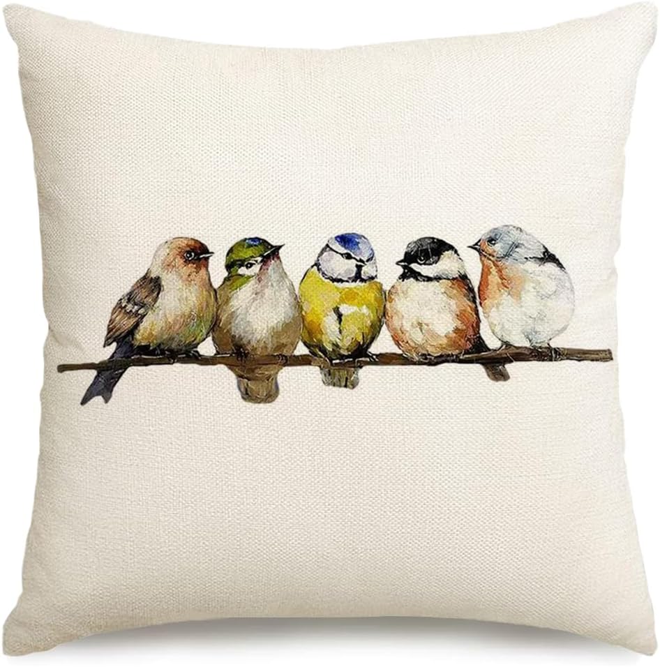 Amazon.com: RABUSOFA Watercolor Birds Pillows Decorative Throw Pillows ...