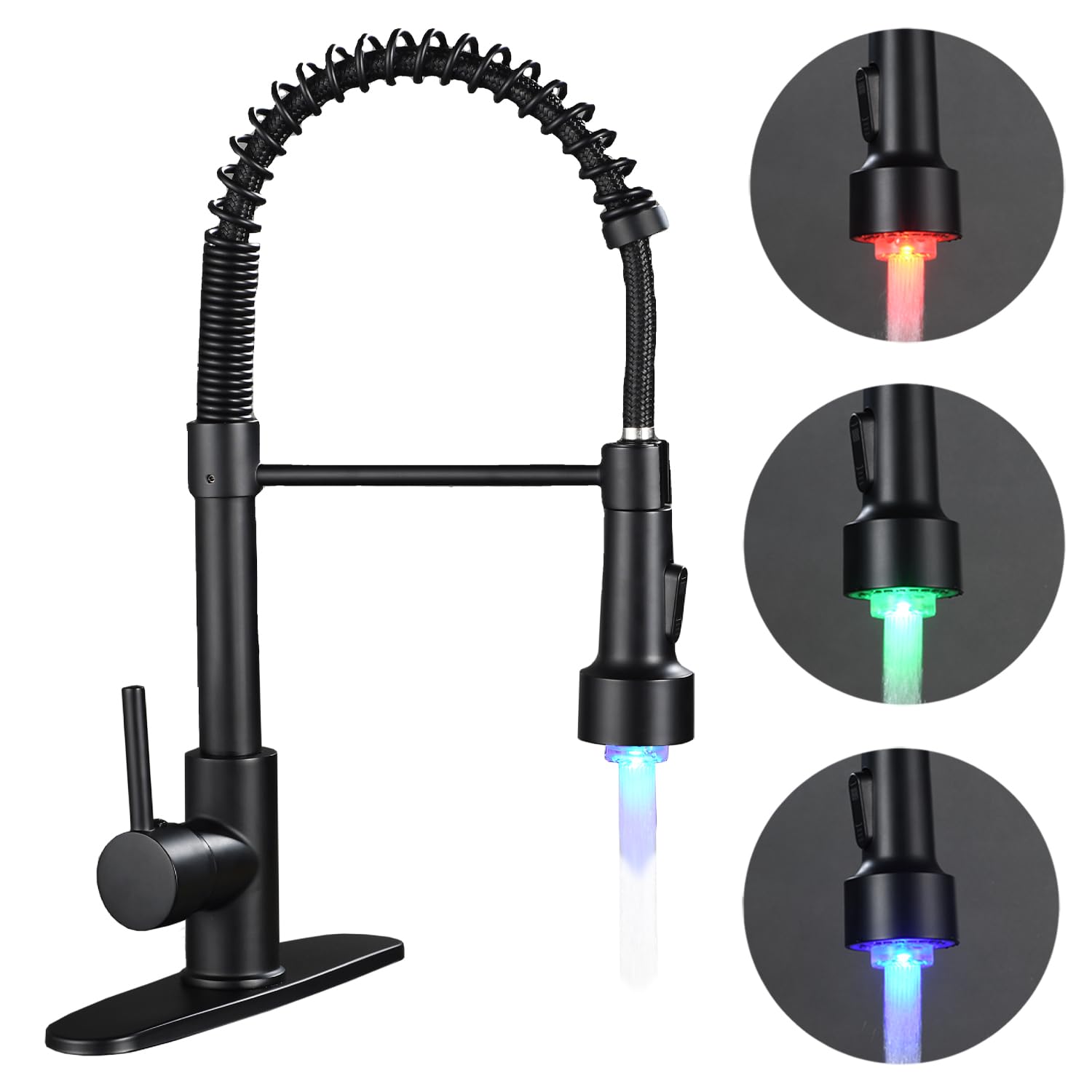 LEMYEF Kitchen Sink Faucet, Pull Down Spring Single Handle Stainless ...