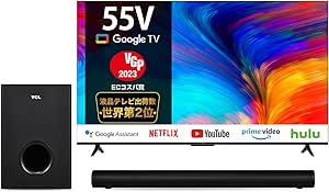 Amazon.co.jp: 【セット買い】【Amazon.co.jp 限定】TCL 55P635 55V型 4K 液晶テレビ ネット動画対応(Google TV) 4Kチューナー内蔵 2022 ...