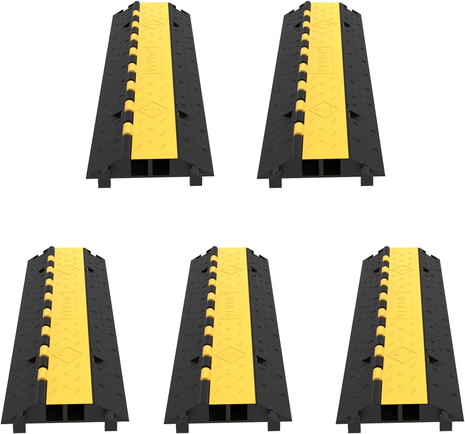 Amazon.com: Happybuy 5 Pack Rubber Cable Protector Ramp 2 Channel Heavy ...