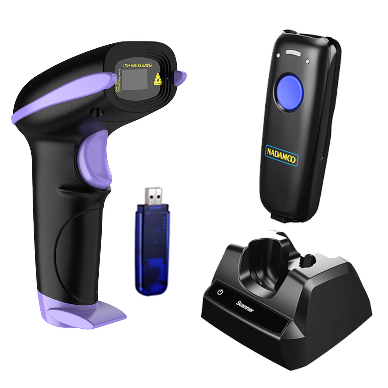 Amazon.com : NADAMOO Bur3148 1D Wireless Barcode Scanner with Charging ...