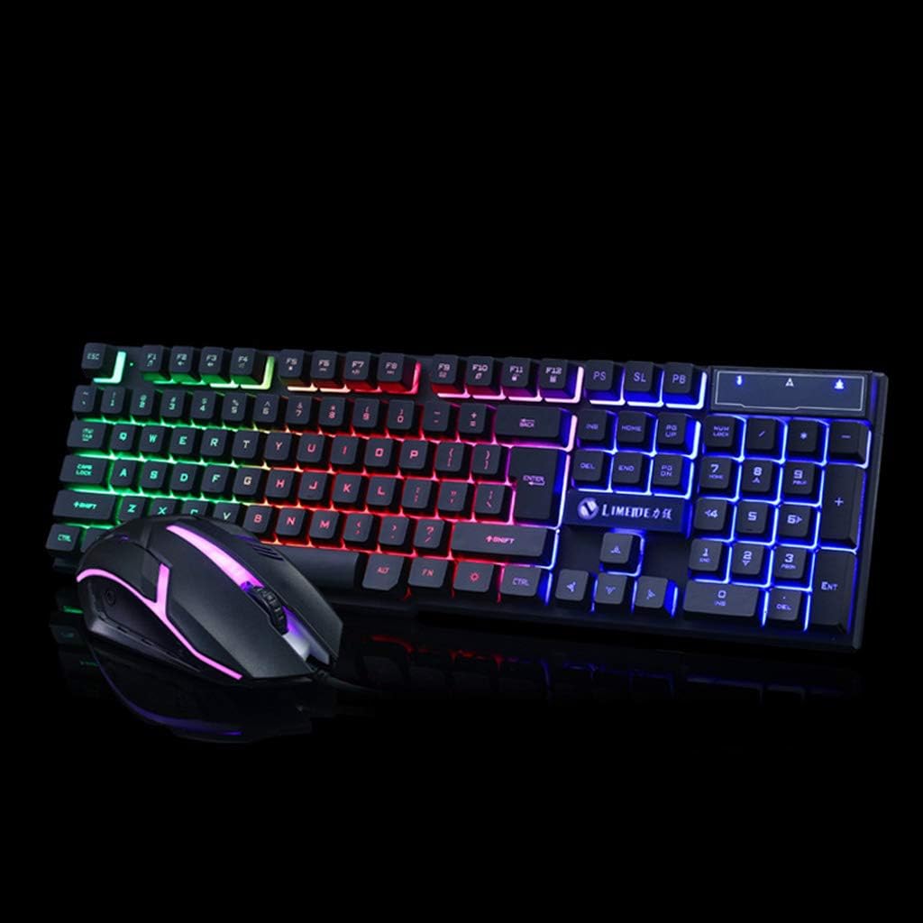 Amazon.com: Keyboards - Wired Lighting Mouse Set USB and Mouse Rainbow ...