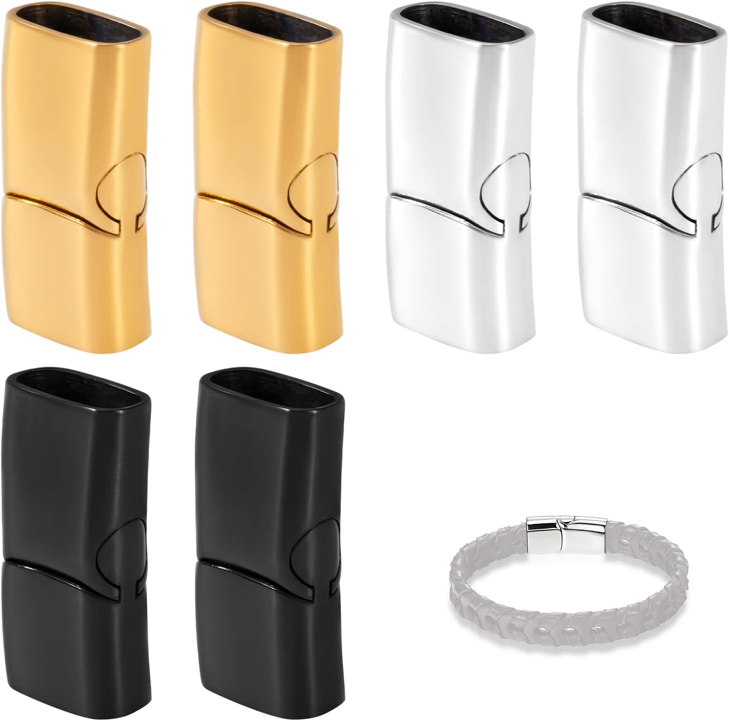 MOAMUN 20 PCS Rope Bracelet Clasps for Bracelet Making, High Stiffness ...