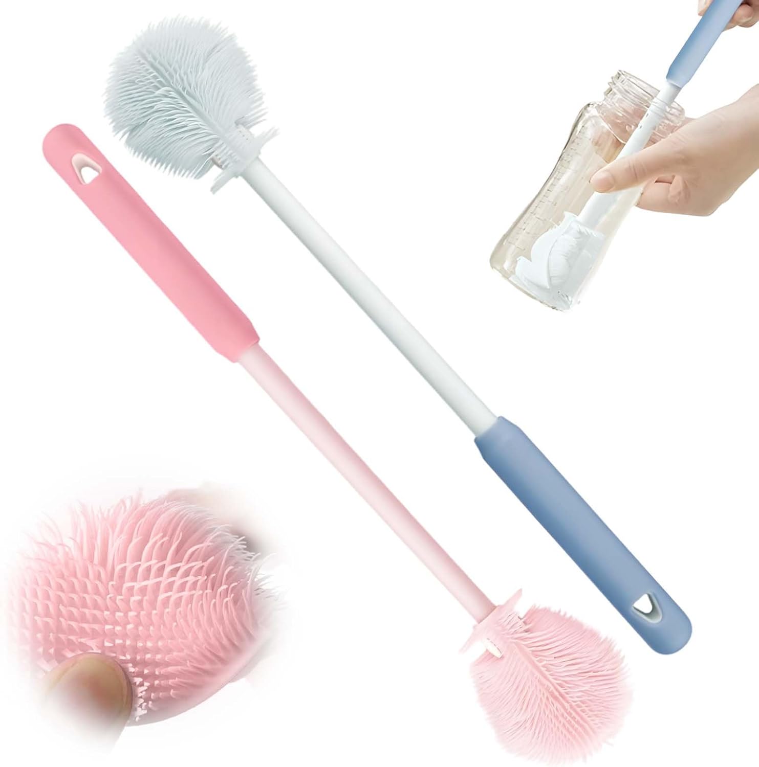 Amazon.com: 360° Flexible Silicone Bottle Brush with Long Handle – 2025 ...