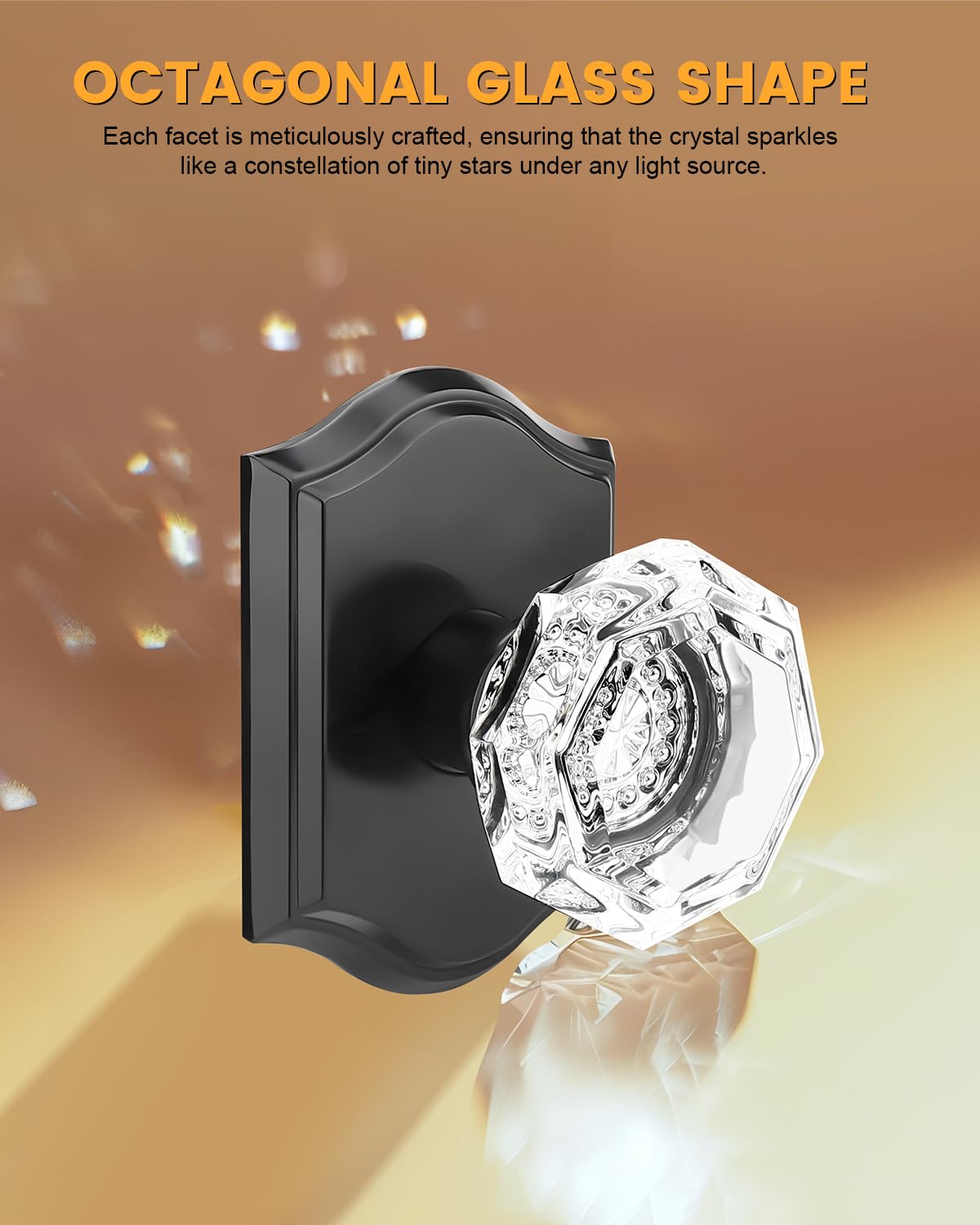Snapklik.com : Crystal Dummy Door Knob,Glass Interior Door Handle Matte ...