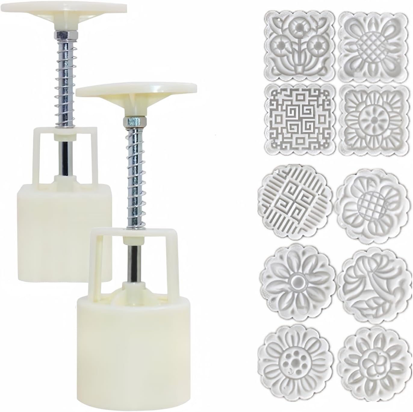 Amazon.com: Xdodnev 8pcs Hand Press Cookie Stamp Moon Cake Decor Mould ...