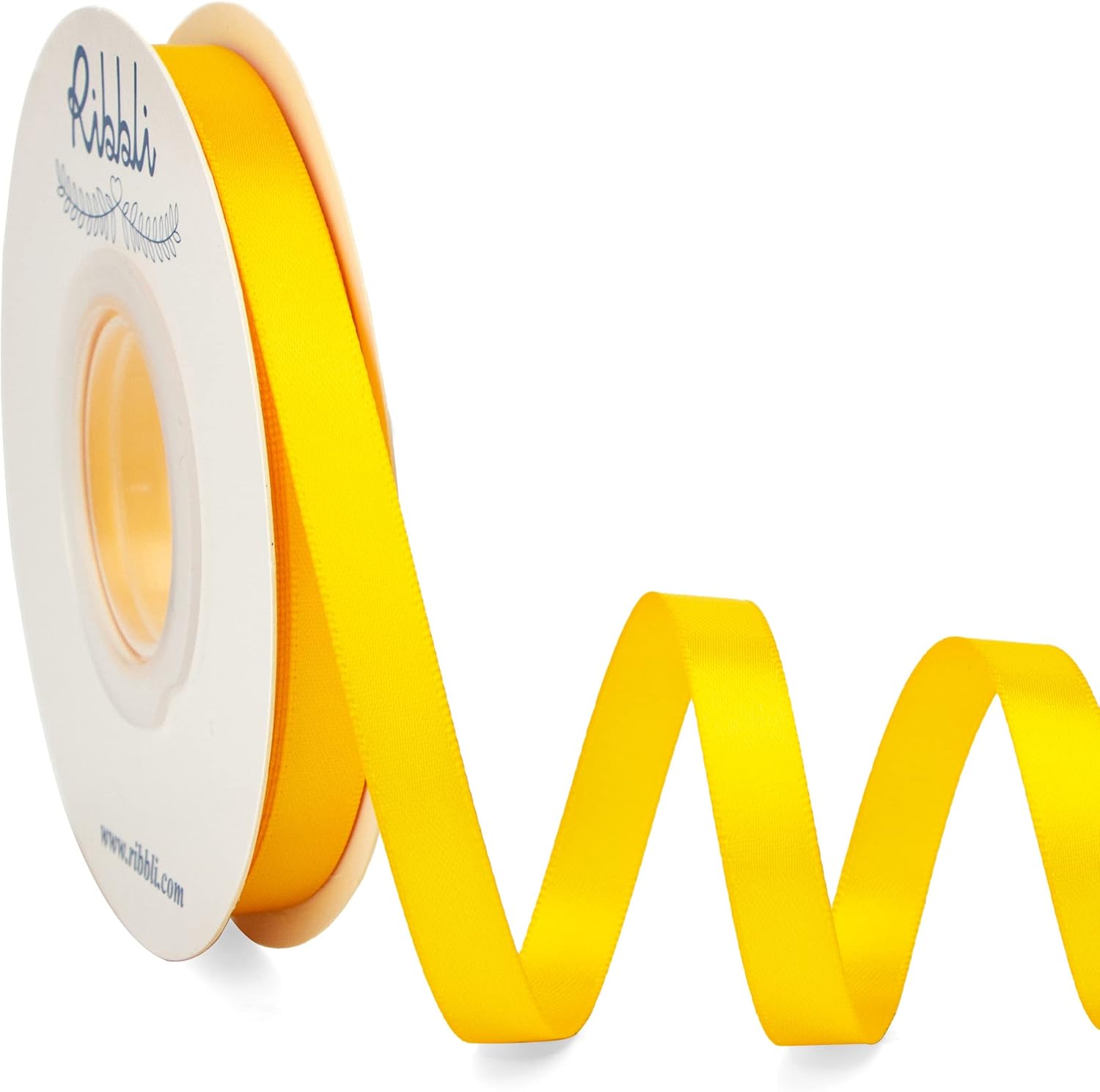 Amazon.com: Ribbli Double Faced Maize Yellow Satin Ribbon,3/8” x ...