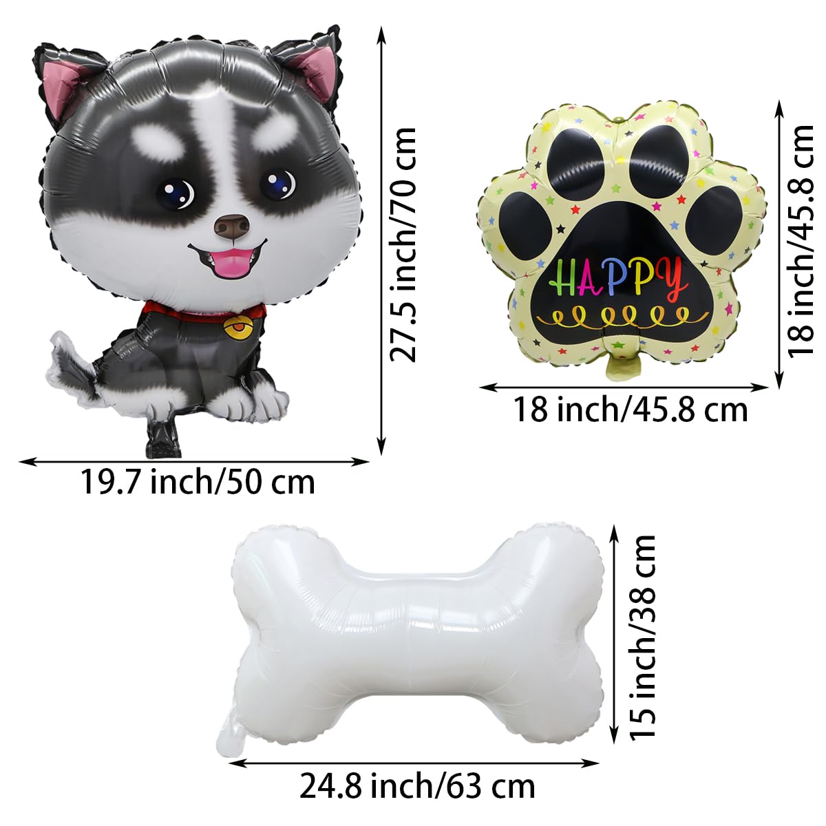 Snapklik.com : SAMOKA Dog Balloons,6 PCS 15-27 Inch Dog Birthday ...
