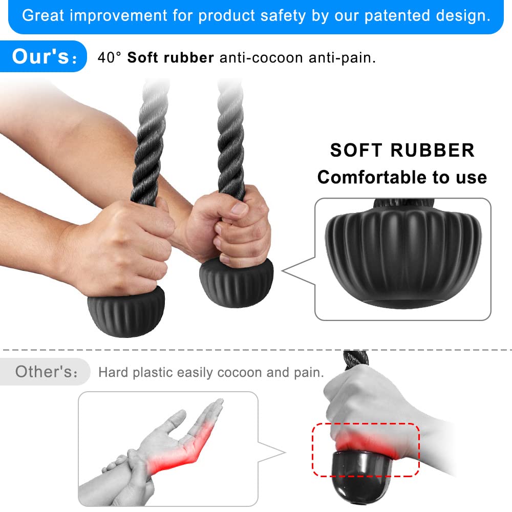 Snapklik.com : Kipika Set Of 2 Tricep Rope, 28 & 36 Inch, Cable Machine ...