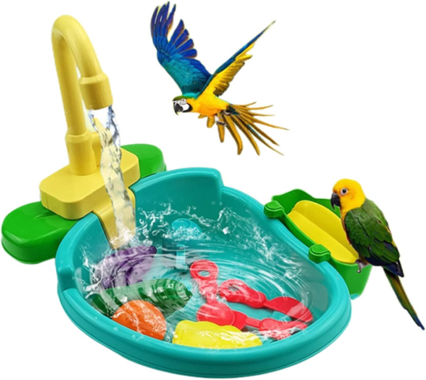 Parrot Automatic Bathtub,Bath Tub for Bird Parrot w/Faucet,Bird Bath ...