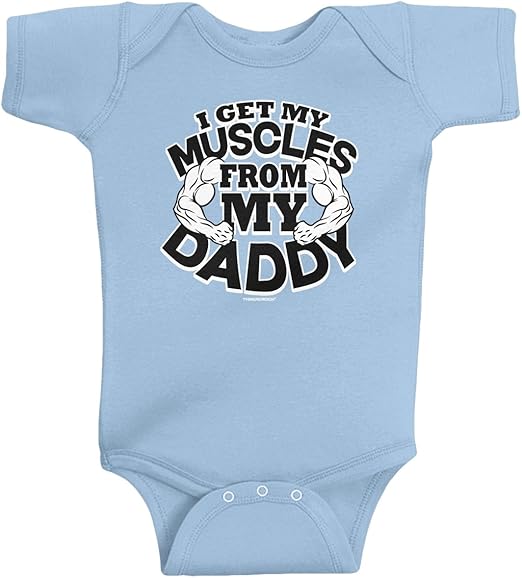 Amazon.com: Threadrock Baby Boys' I Get My Muscles from Daddy Infant ...