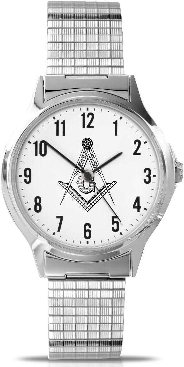 Square & Compass Fold Over Masonic Wrist Watch - [Gold & Silver ...