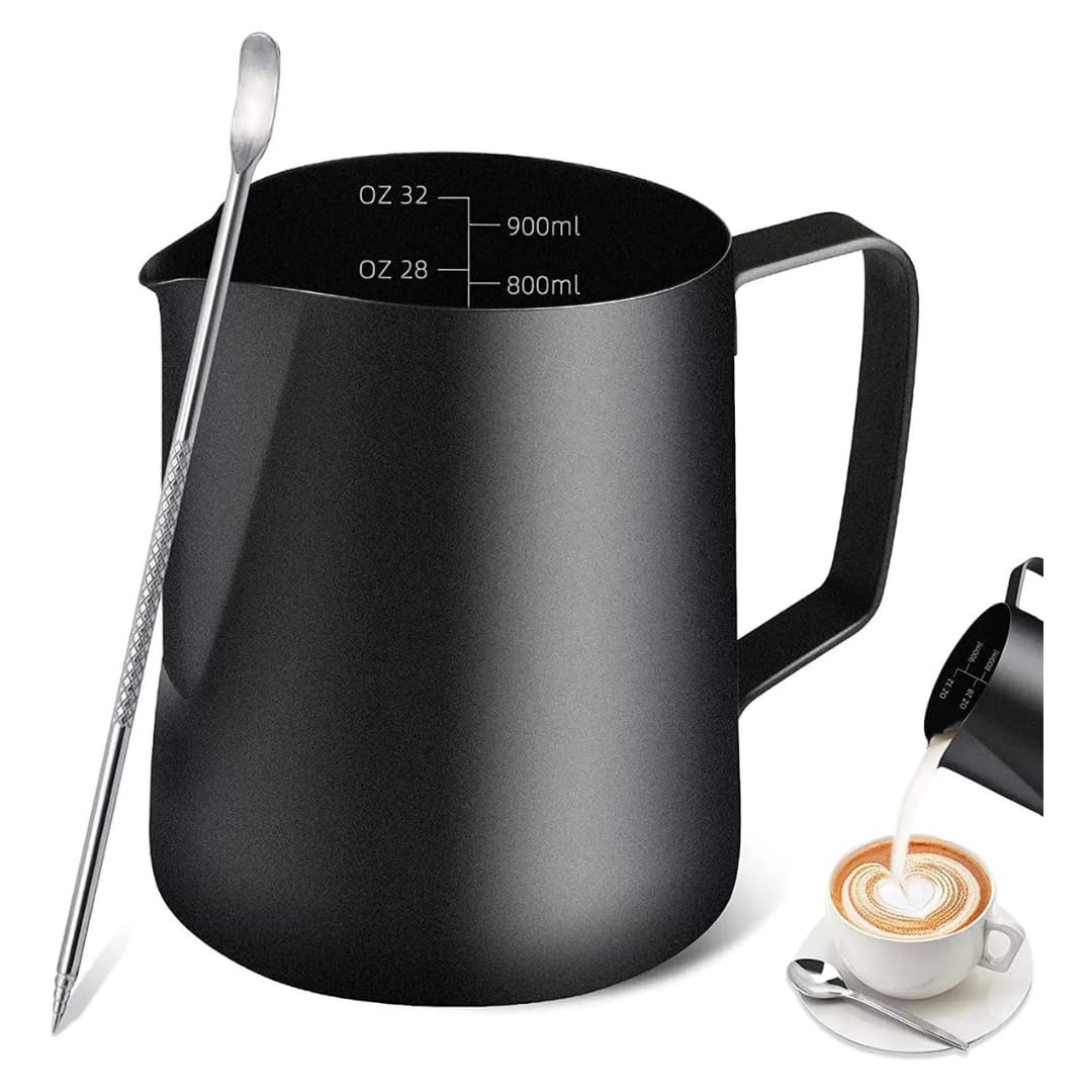 Amazon.com: Roast & Revelry, Premium Black Stainless Steel Milk ...