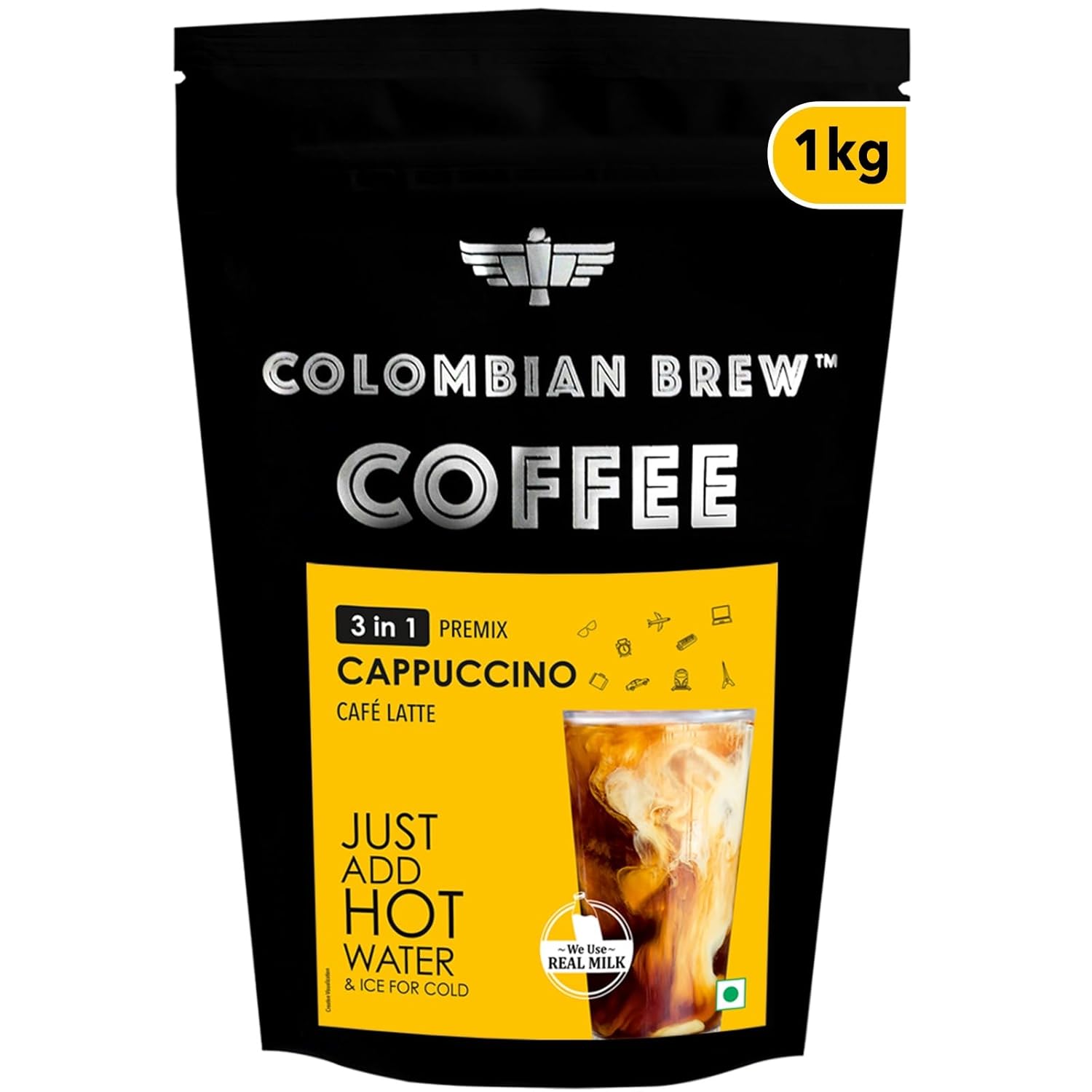 Amazon.com : Colombian Brew 3 in 1 Cappuccino Café Latte, Instant ...