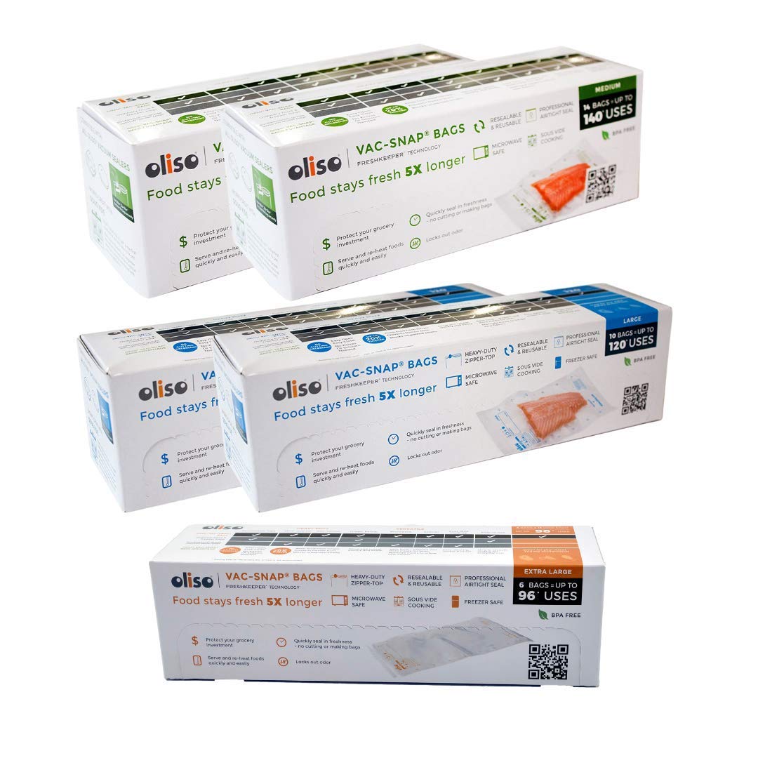 Buy Oliso Pro VAC-SNAP Bags for Oliso Vacuum Sealers (28 Medium 1 Quart ...