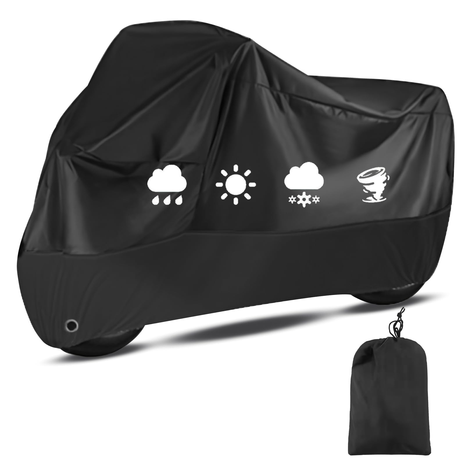 Motorcycle Tarpaulin, 210D Waterproof, UV-Resistant Motorcycle Garage ...