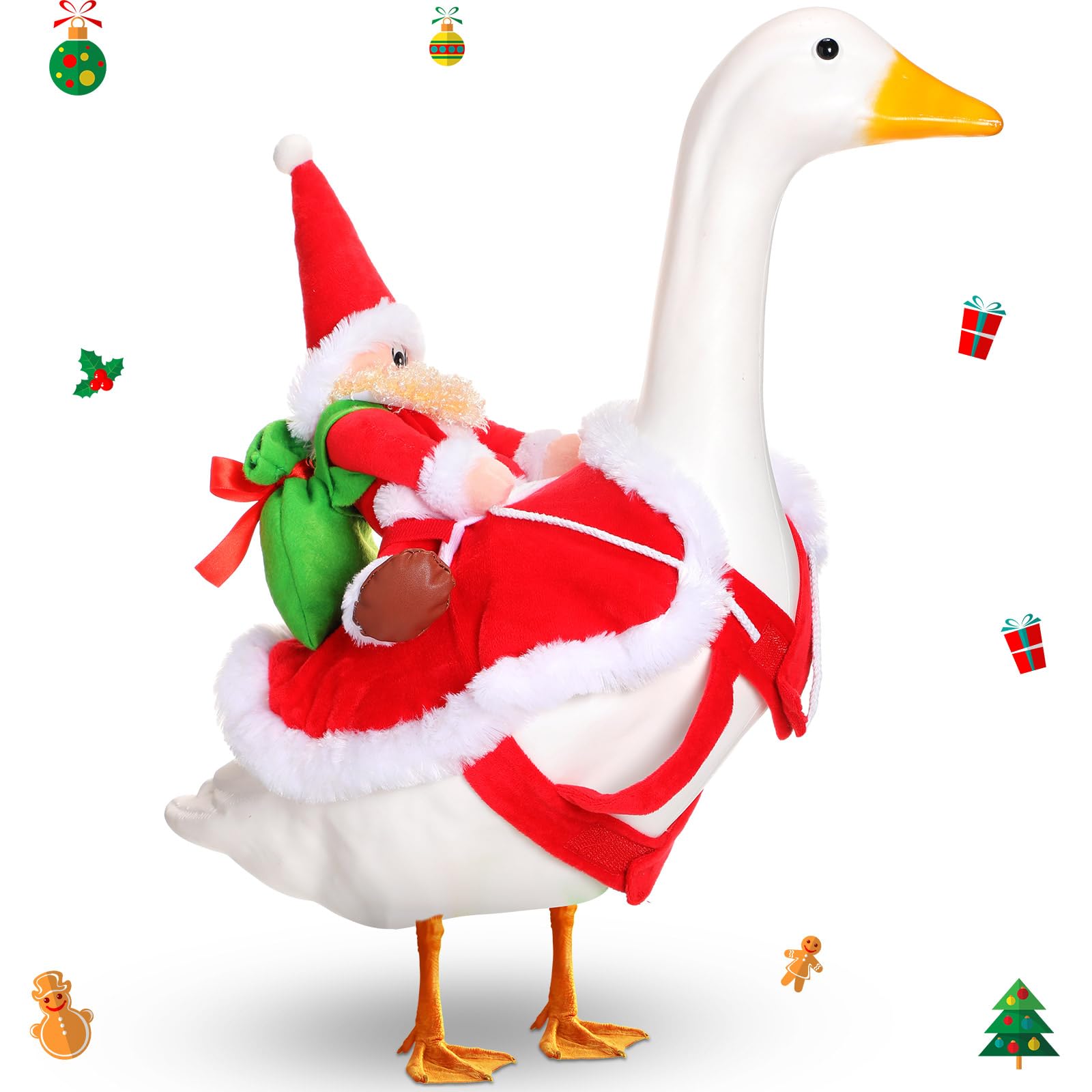 Amazon.com: Dansydaisy Christmas Santa Goose Outfit for 23" High Cement ...